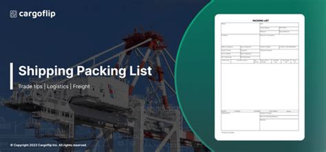 Shipping Packing List
