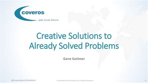 creative solutions to already solved problems ppt
