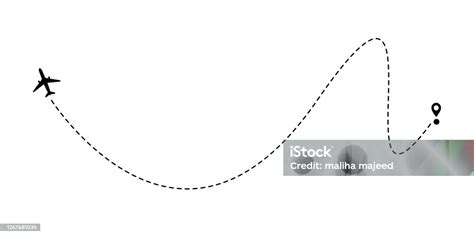 Icône Vectorielle De Trajectoire De Ligne Davion De Litinéraire De Vol
