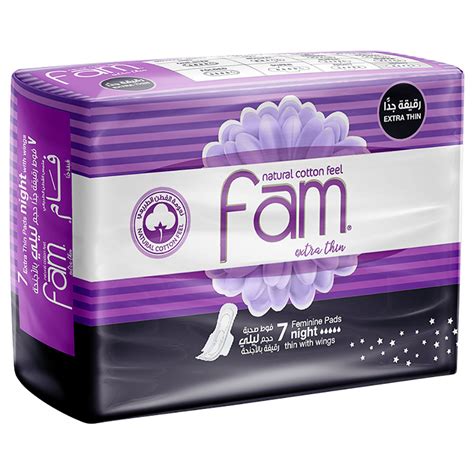 Fam Sanitary Pads Extra Thin Night 7 Pads Jomlaae