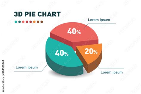 3d Pie Chart Three Piecesinfographic Isometric Puzzle Circular Templatereport Business