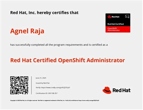 Agnel Raja On Linkedin Redhat Openshift Certification Cloudnative