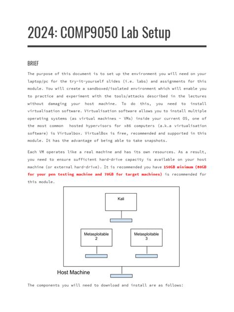 2024 lab setup pdf virtual machine virtualization
