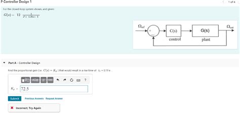 solved p controller design 1 1 of 4 for the closed loop