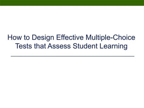 Multiple Choice Tests Pptx Standardized Testing Educational Assessment