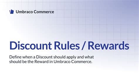 Discount Rules Rewards Umbraco Commerce