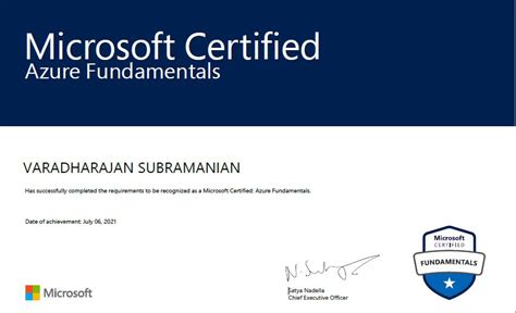 Varadharajan Subramanian On Linkedin Completed Microsoft Azure Cloud Fundamentals
