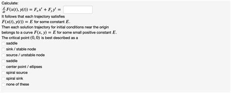 Solved 1 Point The Nonlinear Spring Equation X 4x X2