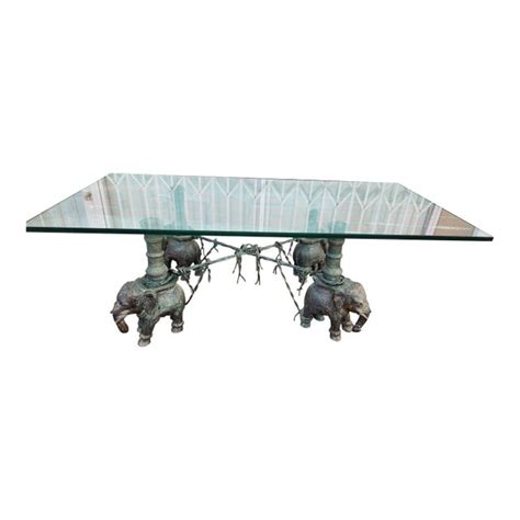 1960s Bronze Elephants Coffee Table Chairish