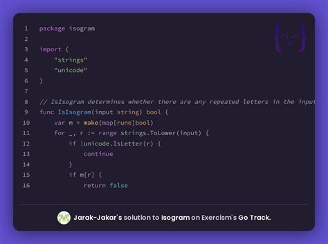 Jarak Jakar S Solution For Isogram In Go On Exercism