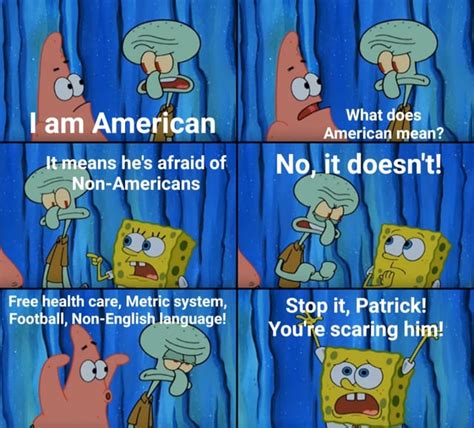 Patrick Scaring Squidward R Memetemplatesofficial