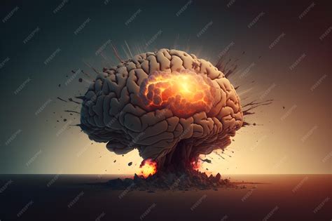 Premium Photo Concept Art Of A Human Brain Exploding With Knowledge And Creativity Generative Ai