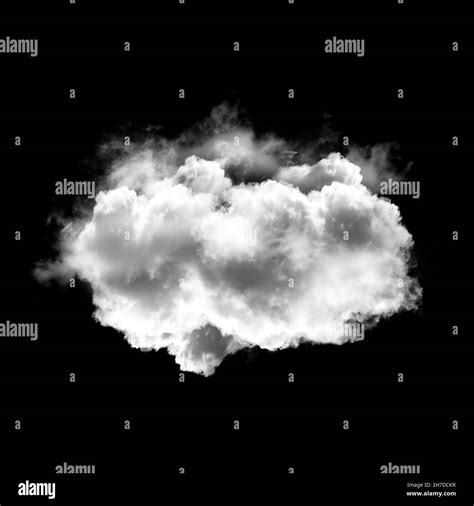 Single Cloud Isolated Over Black Background 3d Illustration Realistic Cloud Shape Rendering