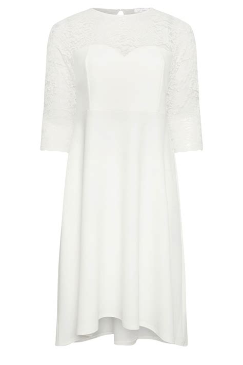 Yours London Plus Size White Lace Sweetheart Dress Yours Clothing