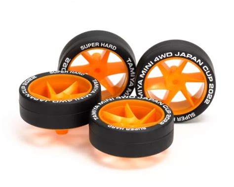 Tamiya Mini4wd 95152 Pneus Super Hard Et Jantes Orange Japan Cup 22