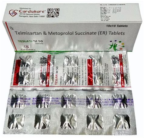 Telmisartan And Metoprolol Succinate Tablets 50 Mg At Rs 108 Stripe In New Delhi