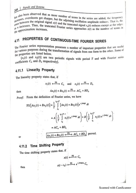 Solution Properties Of Continuous Time Fourier Series Studypool