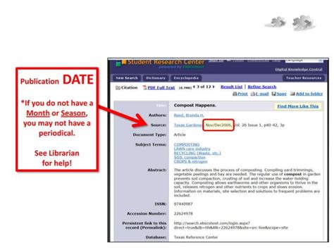 Citing Ebscohost Articles Ppt