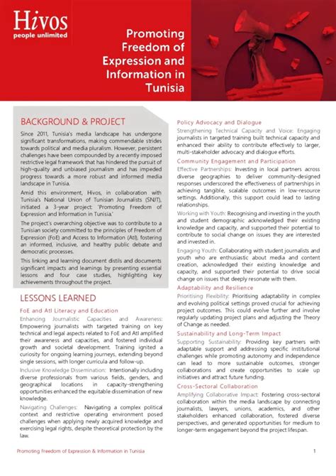 Promoting Freedom Of Expression And Information In Tunisia Hivos