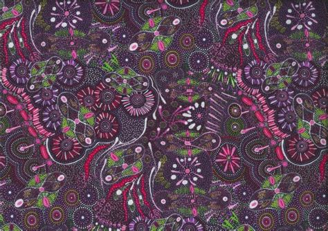 Bush Tucker After Rain In Nt Purple By Mariyne Doolan Wax Arrow