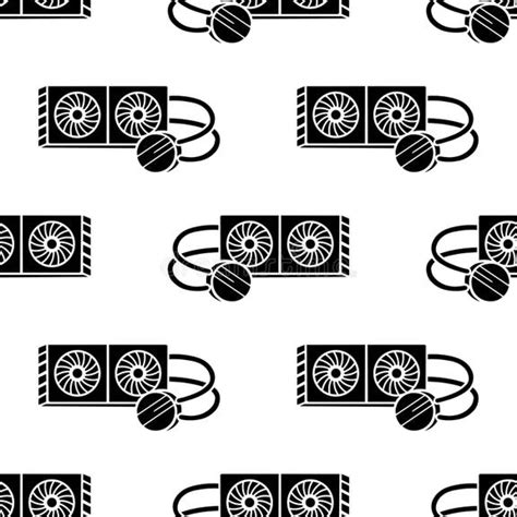 Cartoon Silhouette Computer Cpu Liquid Cooler Seamless Pattern Stock Cartoon Silhouette Computer Cpu Liquid Cooler Seamless Pattern Stock