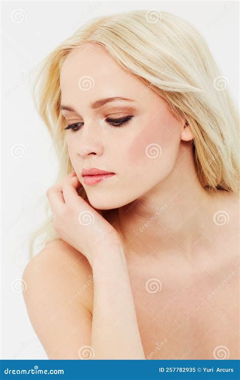 Soft And Silky Skin A Bare Beautiful Blonde Looking Down Stock Image Image Of Gorgeous