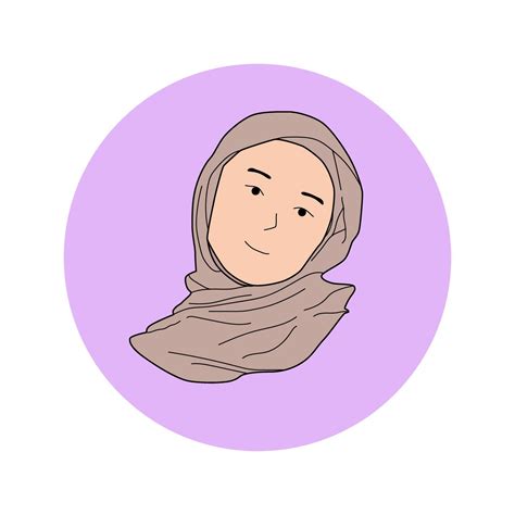 Hijab Woman Sticker Vector Illustration Vector Art At Vecteezy