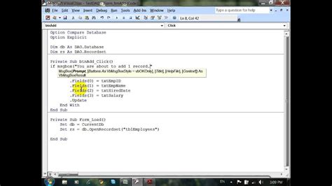 Vba Access Recordsetrecordcount Vba And Vbnet Tutorials Education