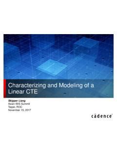 Characterizing And Modeling Of A Linear CTE IBIS Characterizing And