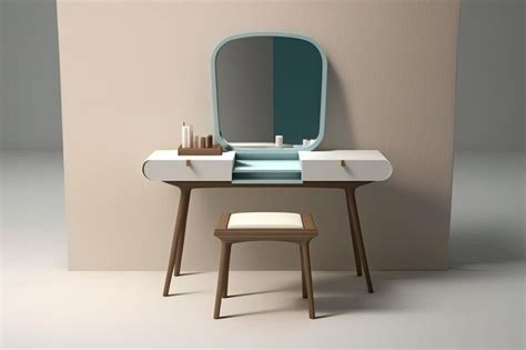 A Minimal Dressing Table With A Sleek Modern Mirror And Simple Design