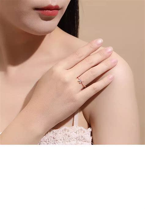 Mooclife 925 Sterling Silver Plated Rose Gold Simple And Fashion Butterfly Twist Adjustable Open