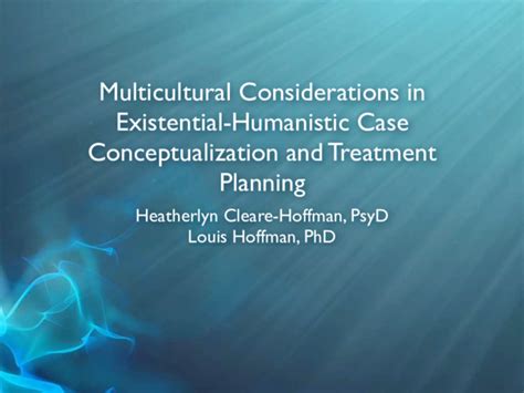Pdf Multicultural Considerations In Existential Humanistic Case
