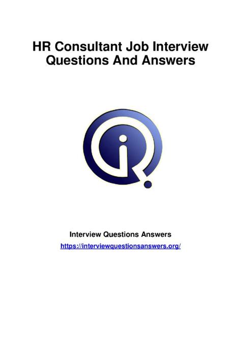 Pdf Job Interview 44901 2239 Hr Consultant Interview Questions Answers Guide