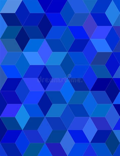 Blue Color 3d Cube Mosaic Background Design Stock Vector Illustration