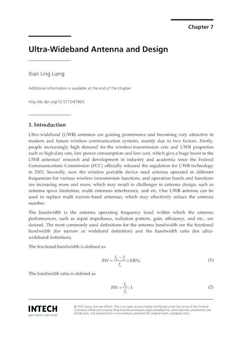 PDF Ultra Wideband Antenna And Design IntechOpen Ultra Wideband Antenna And Design