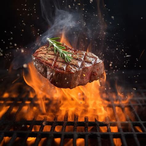Un Bistec A La Parrilla Con Una Ramita De Romero A La Parrilla Foto