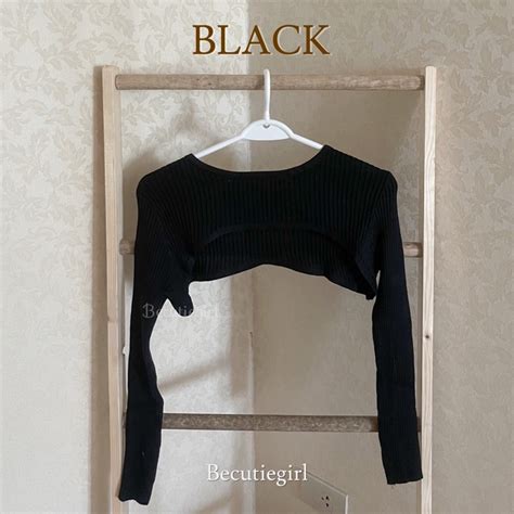 Sweater ♥ พร้อมส่ง ♥ ครอปไหมพรม สเวตเตอร์ครอป เสื้อคลุมไหมพรม