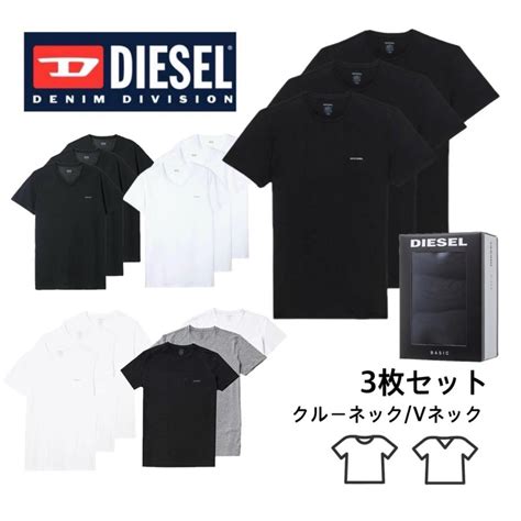 Diesel ディーゼル Diesel 半袖 Tシャツ 3枚セット メンズ 00spdm 0aalw 00spdg 0aalw クルーネック