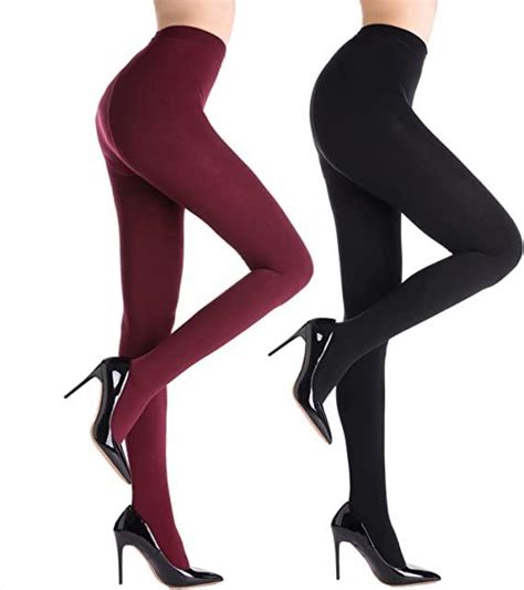 Shuwee 2 Pack Womens Fleece Lined Tights Winter Warm Opaque High Wist