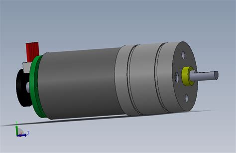 带编码器的减速器直流电机solidworks 2016模型图纸下载 懒石网