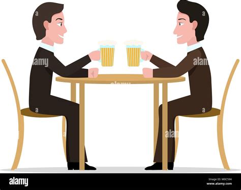 Ilustración vectorial de dibujos animados dos hombres bebiendo cerveza