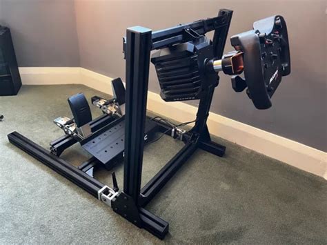Custom Black Folding Sim Racing Rig For Fanatec Csl Dd Rig Only £249
