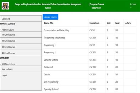 Design And Implementation Of An Automated Online Course Allocation