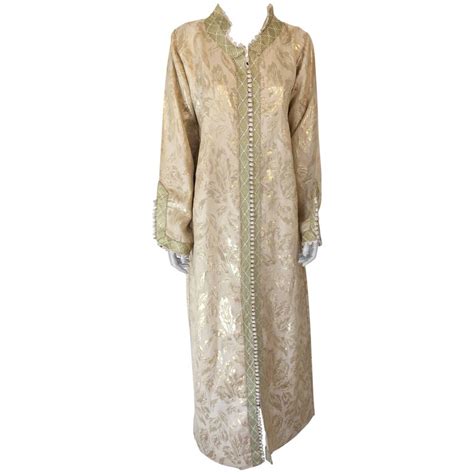 Moroccan Metallic Gold Brocade Kaftan Maxi Dress Kaftan From Morocco