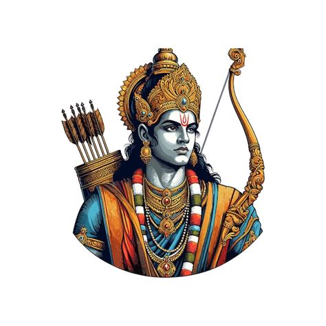 Hindu God Sri Rama With Bow And Arrows Shree Ram Navami Or Dussehra