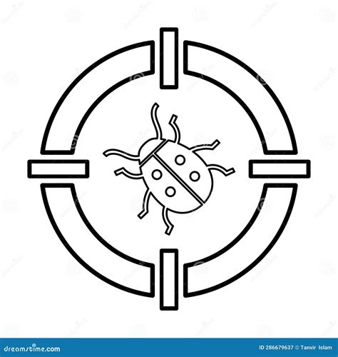 Bug Target Icon In Outline Style Stock Illustration Illustration Of Designed Meticulously