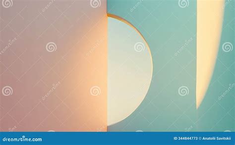 Curved And Angular Shapes Blend In A Soothing Color Palette Showcasing