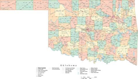 Oklahoma State Map With Cities And Towns Map
