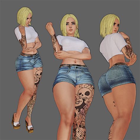 Rule 34 3d Alternate Costume Android 18 Big Ass Bimbo Bubble Butt Character Sheet Dragon Ball