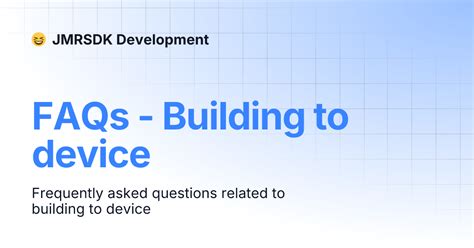 Faqs Building To Device Jmrsdk Development